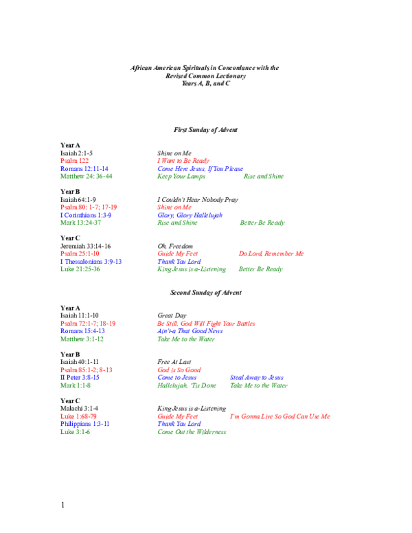 (DOC) Using African American Spirituals in Worship