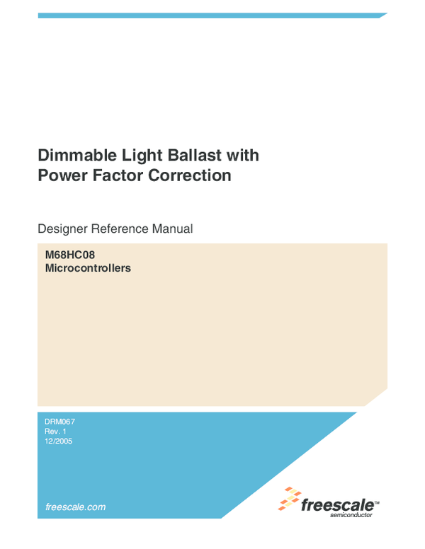 (PDF) M68HC08 Microcontrollers Dimmable Light Ballast with Power Factor Correction