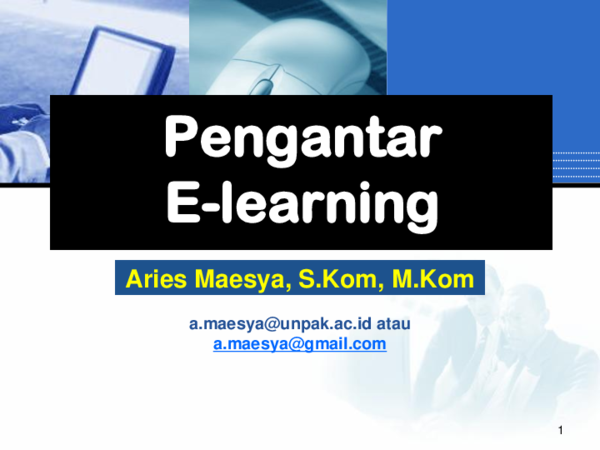 (PDF) Pengantar e-Learning