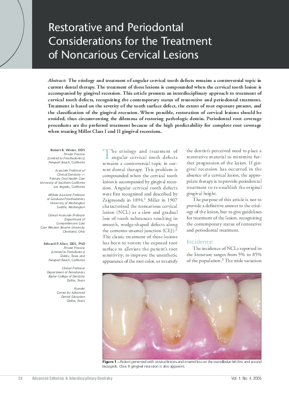 (PDF) Winter Allen-Restorative and Periodontal Considerations for ...
