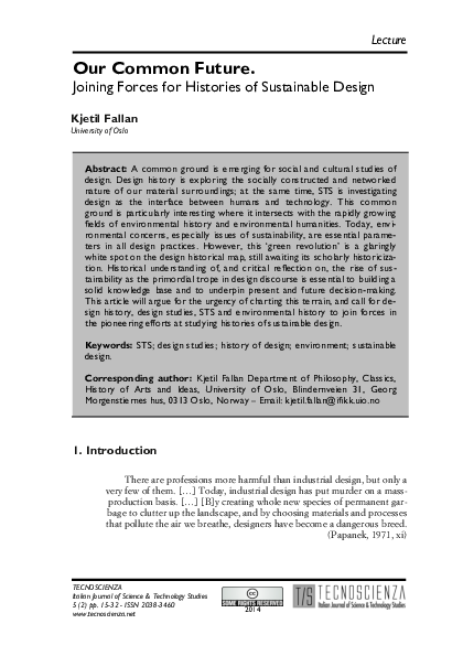 (PDF) Our Common Future: Joining Forces for Histories of Sustainable Design