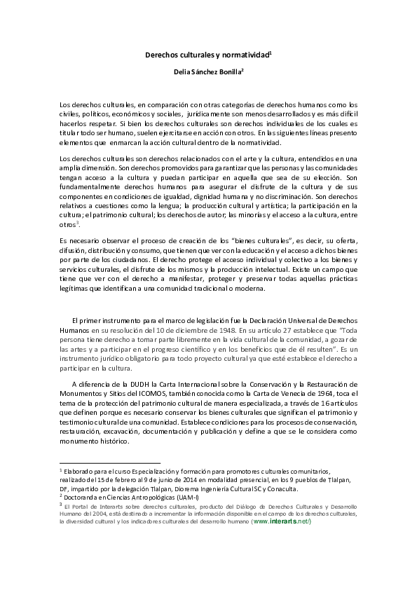 (PDF) Derechos culturales y normatividad