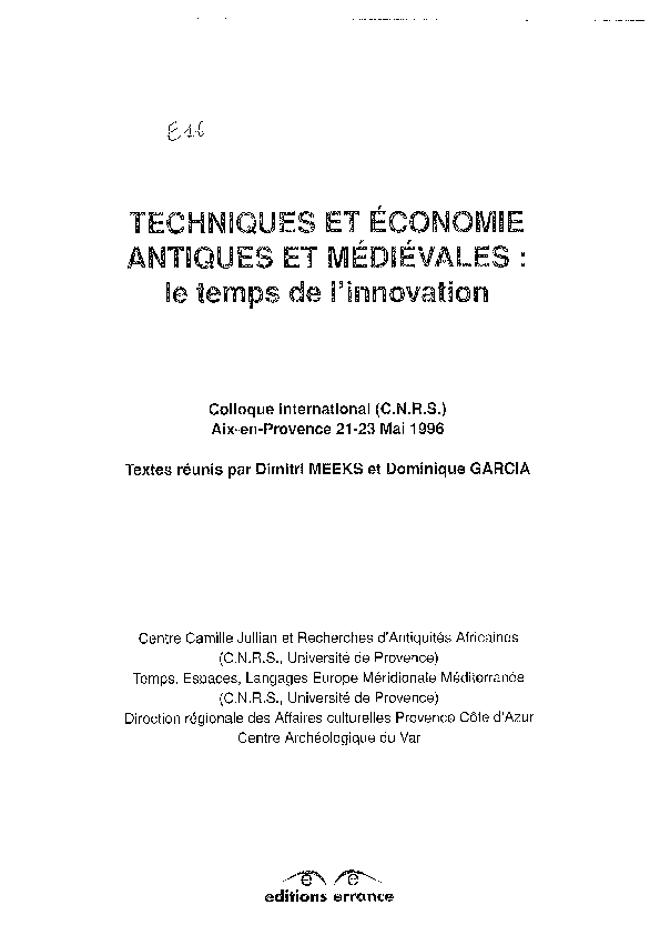 (PDF) « L'apparition et la diffusion des pâtes sèches en Italie (XIIIe ...