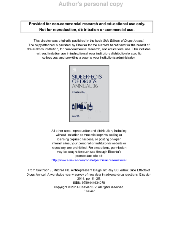(PDF) Side Effects of Drugs Annual 36 (2014) - Chapter 2 - Antidepressants