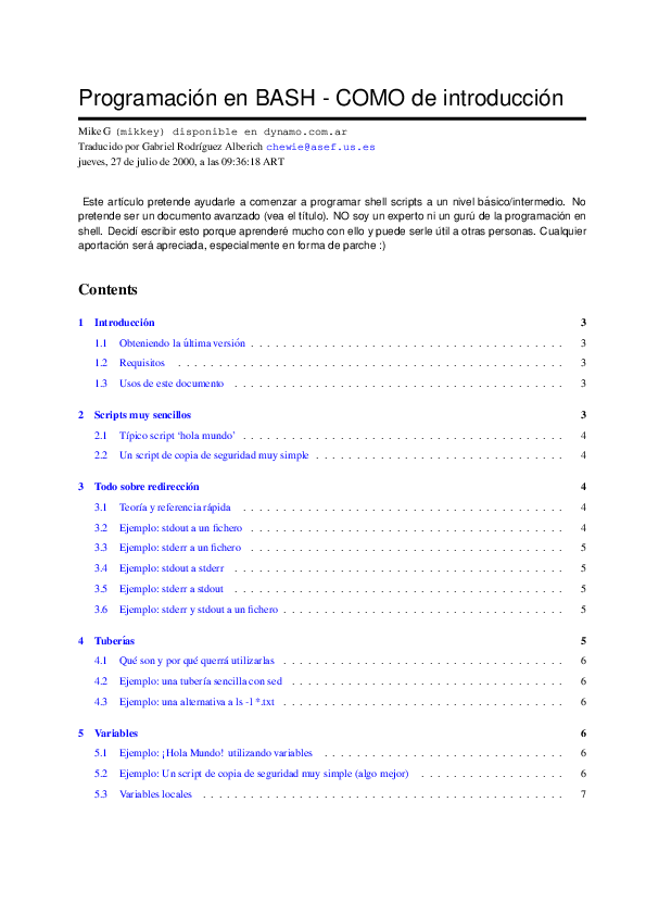 (PDF) Programací on en BASH -COMO de introduccí on