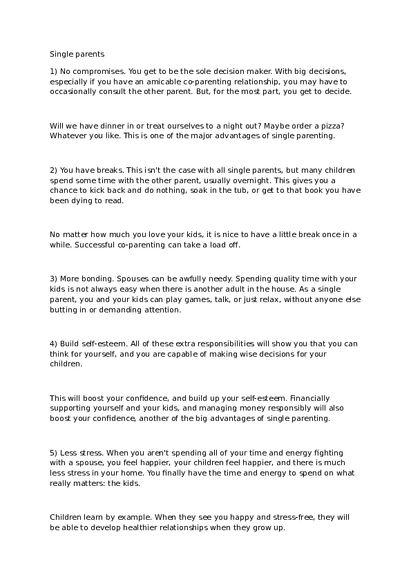 (DOC) Single parents