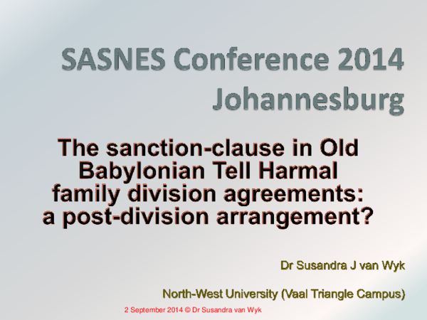 (PDF) The sanction-clause in Old Babylonian Tell Harmal family division ...