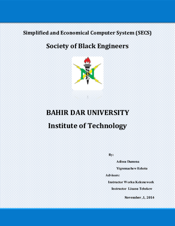 (PDF) Simplified Economical Computer System(SECS) Yigremachew Eshetu