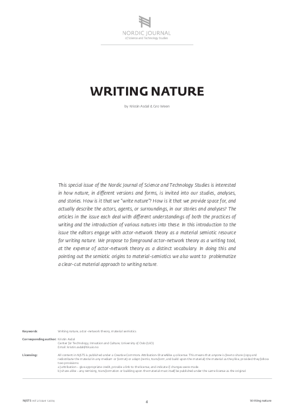 (PDF) Writing Nature
