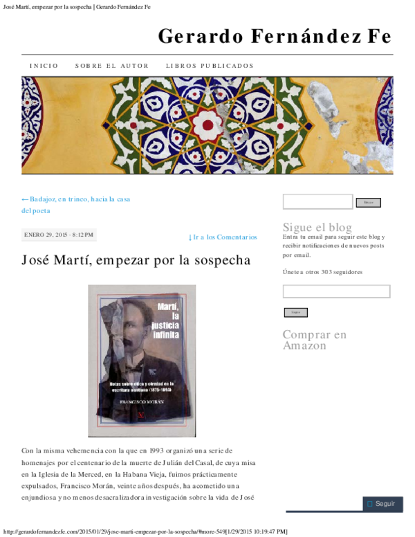 (PDF) José Martí, empezar por la sospecha