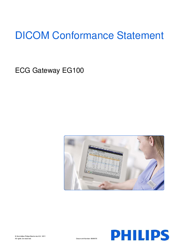 (PDF) DICOM Conformance Statement ECG Gateway EG100