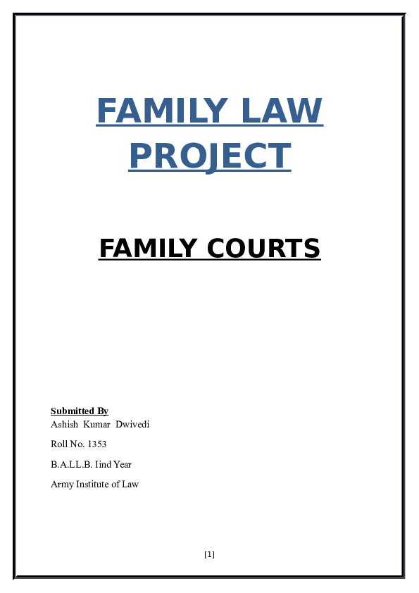(DOC) FAMILY LAW PROJECT FAMILY COURTS