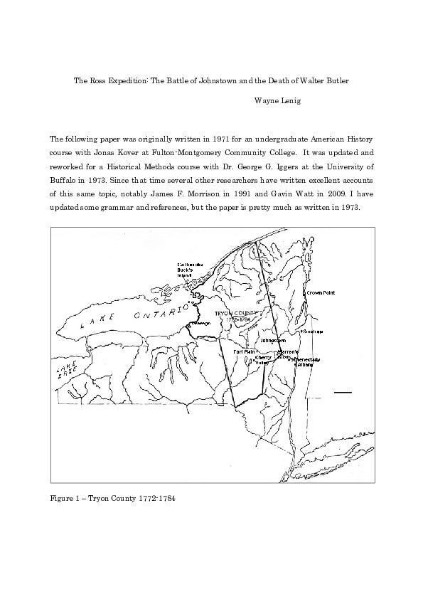 (PDF) The Ross Campaign: Johnstown and the Death of Walter Butler