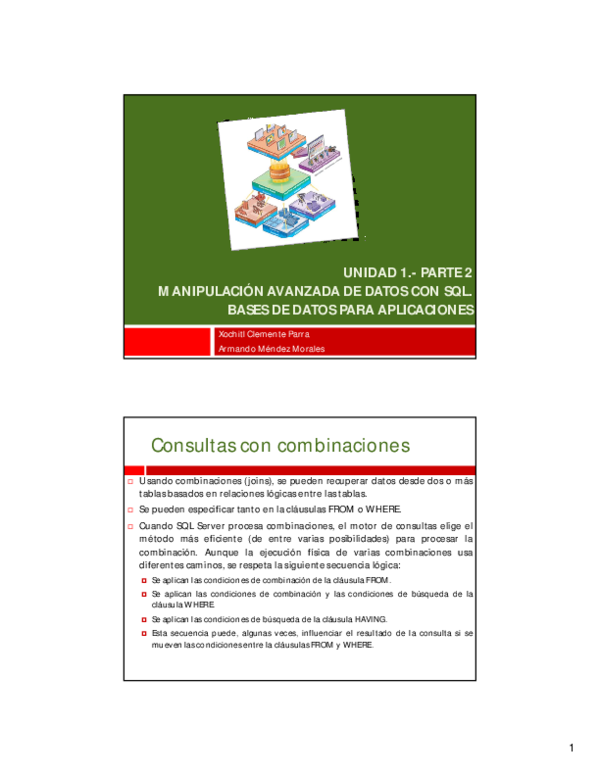 (PDF) UNIDAD 1.-PARTE 2 MANIPULACIÓN AVANZADA DE DATOS CON SQL. BASES ...