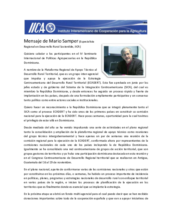 (PDF) Mensaje de Mario Samper