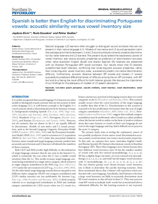 (PDF) Spanish is better than English for discriminating Portuguese ...