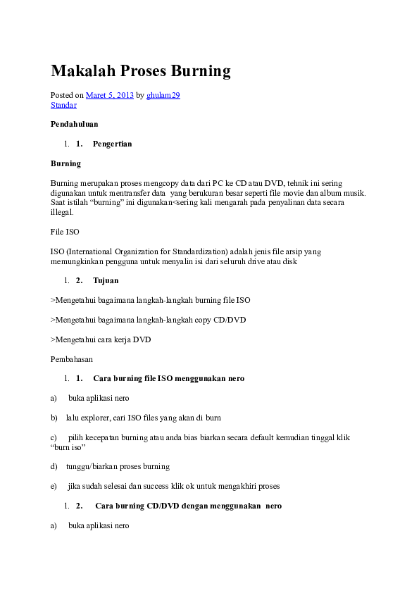 (DOC) Makalah Proses Burning