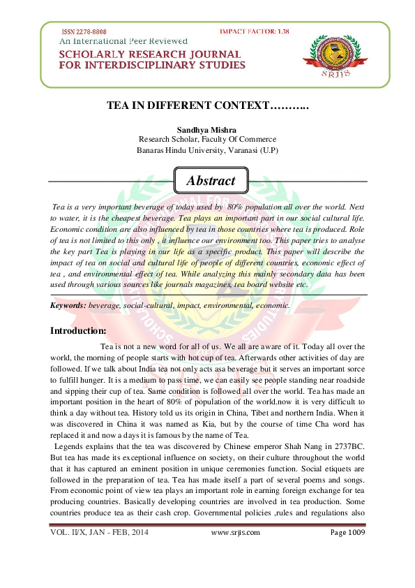 (PDF) TEA IN DIFFERENT CONTEXT………..