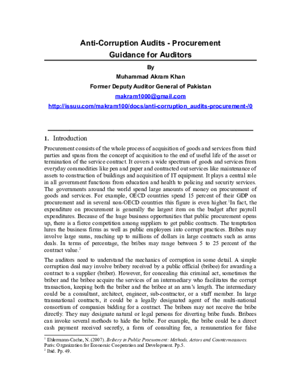 (DOC) Anti-corruption audits -Procurement: Guidance for Auditors