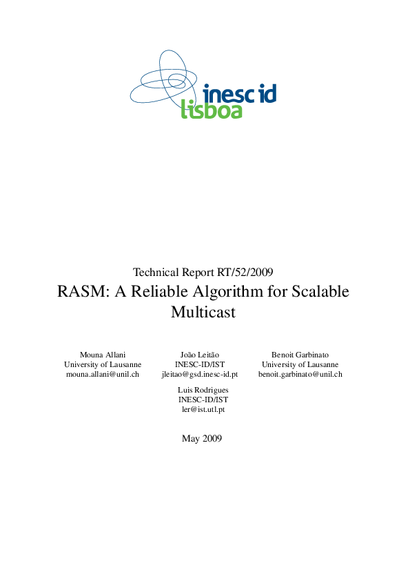 Pdf Rasm A Reliable Algorithm For Scalable Multicast