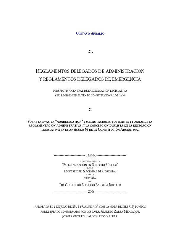 (PDF) Reglamentos delegados de administración y reglamentos delegados de emergencia (2006 ...