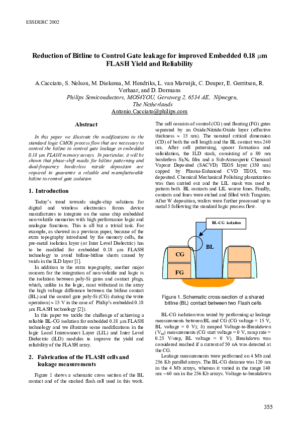 (PDF) Reduction of Bitline to Control Gate Leakage for Improved ...
