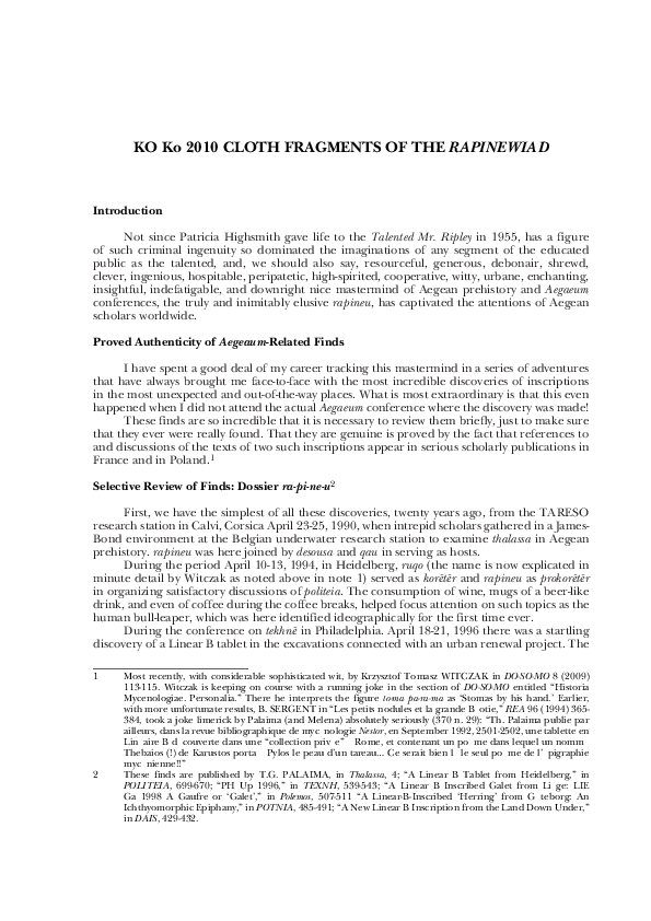 (PDF) Palaima Rapinewiad Kosmos