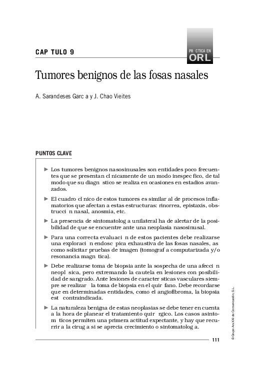 (PDF) Tumores benignos nasales