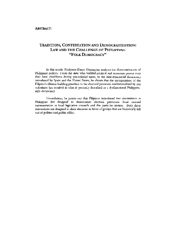 (PDF) Tradition, Contestation, and Democratization: Law and the ...