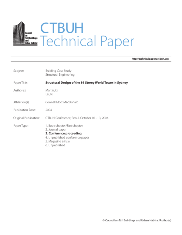 (PDF) CTBUH Technical Paper Subject: Building Case Study Structural ...