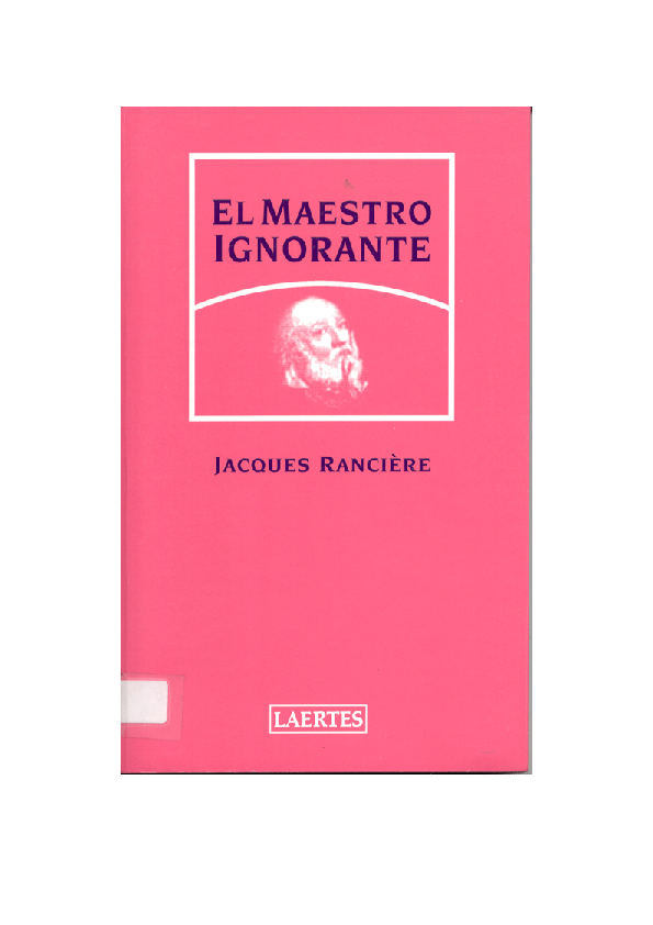 (PDF) El Maestro ignorante Jacques Ranciere