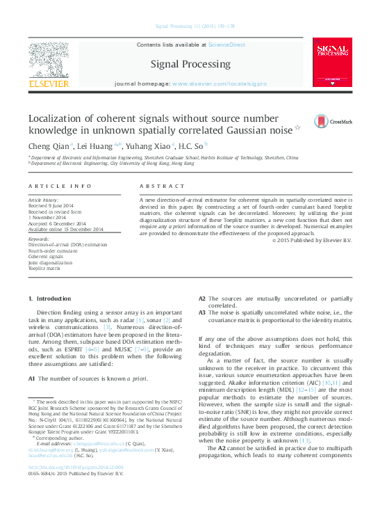 (PDF) Reshetov LA Localization of coherent signals without source ...