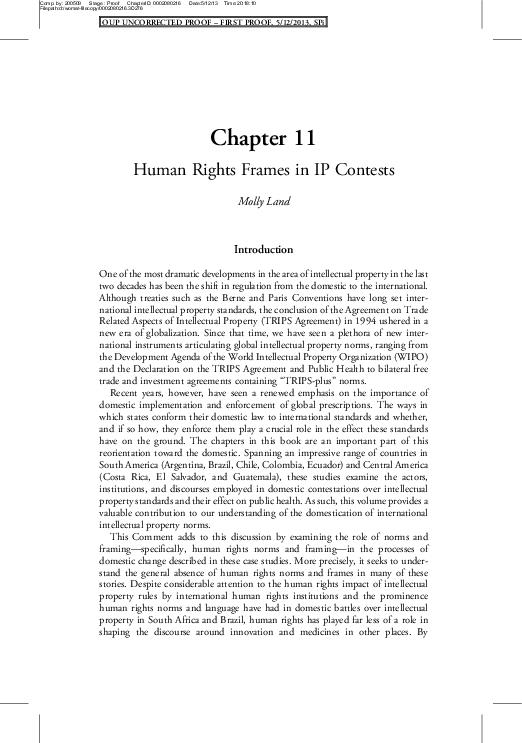 (PDF) Human Rights Frames in IP Contests