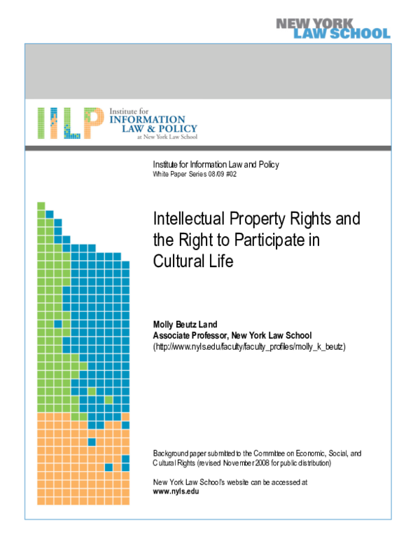(PDF) Intellectual Property Rights and the Right to Participate in ...