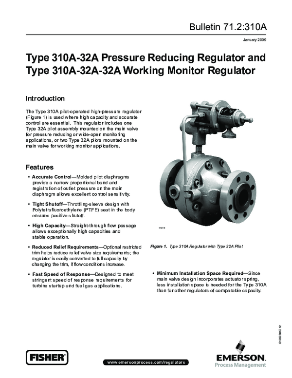 (PDF) Bulletin 71.2:310A Type 310A-32A Pressure Reducing Regulator and ...