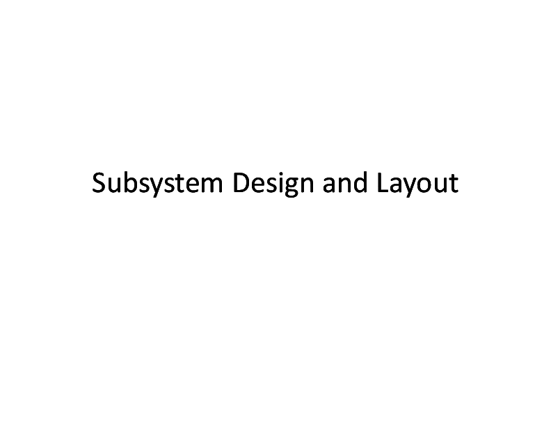 (PDF) Subsystem Design and Layout for Mtech ECE & ETE