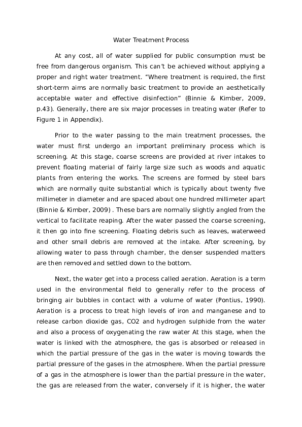 (DOC) Water Treatment Process Simplified