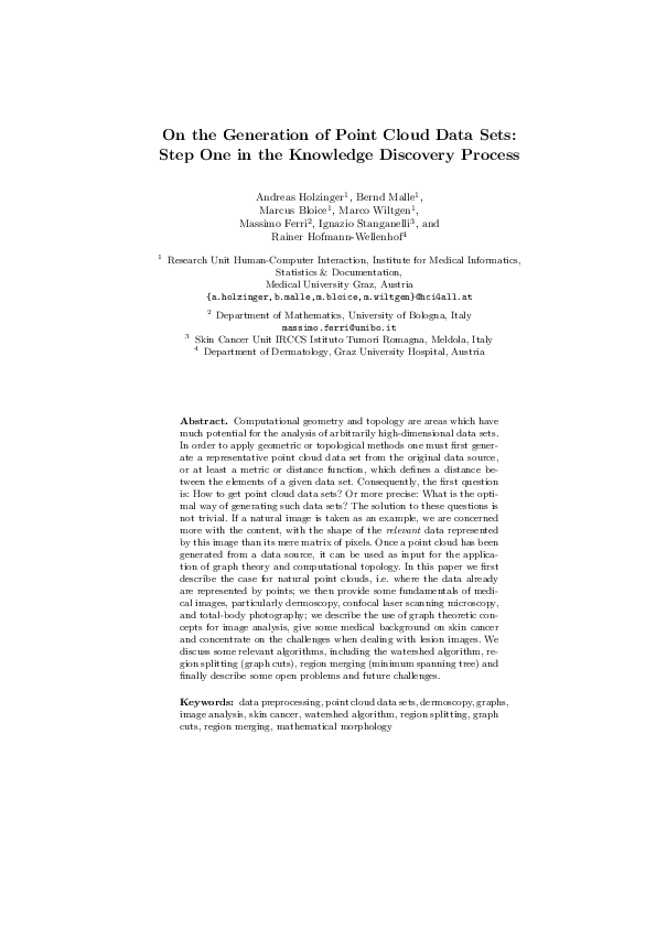 (PDF) On the Generation of Point Cloud Data Sets