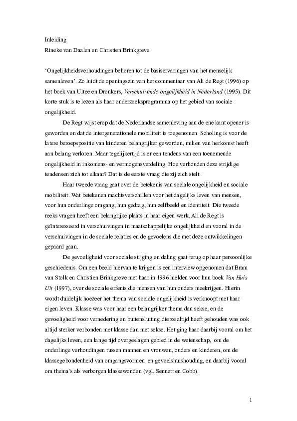 (DOC) Inleiding Over gelijkheid en verschil