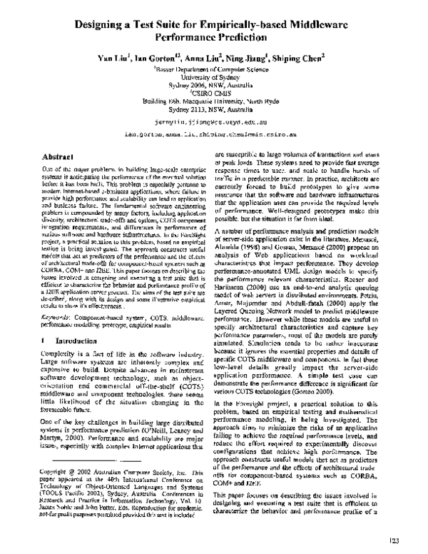 (PDF) Designing a test suite for empirically-based middleware ...