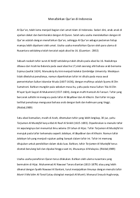 (PDF) Menafsirkan Qur'an di Indonesia