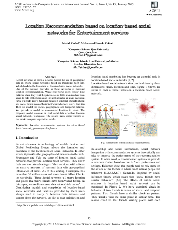 Pdf Location Recommendation Based On Location Based Social Networks