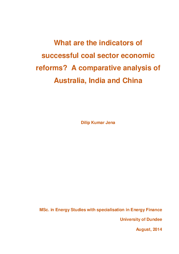 (PDF) What are the indicators of successful coal sector economic ...
