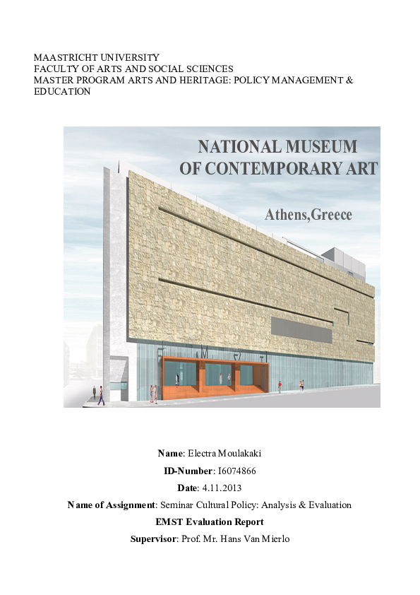 (PDF) National Museum of Contemporary Art (EMST) Evaluation Report