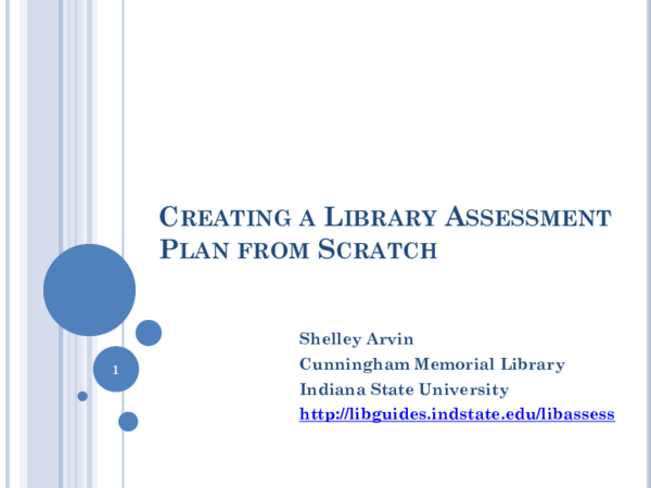 (PDF) Creating a library assessment plan from scratch