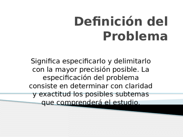 (PPT) Definicion del Problema
