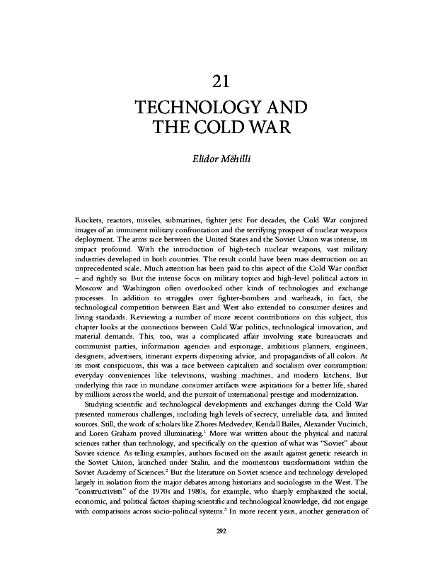 (PDF) Technology and the Cold War