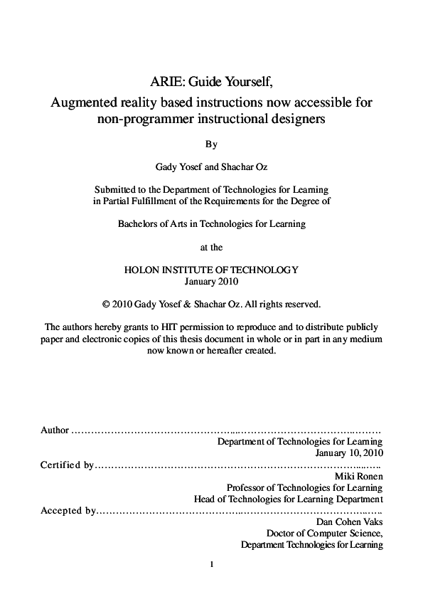 (PDF) ARIE: Guide Yourself, Augmented reality based instructions now accessible for non ...
