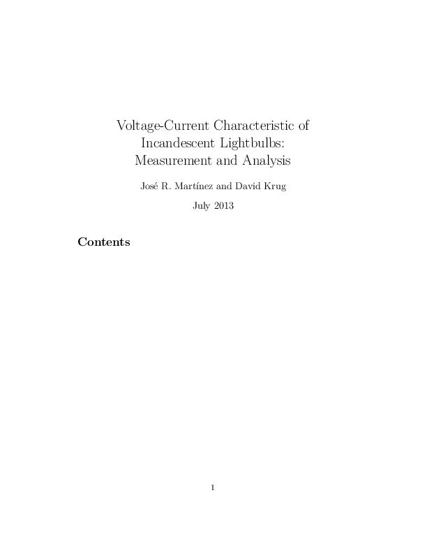 (PDF) Voltage-Current Characteristic of Incandescent Lightbulbs ...