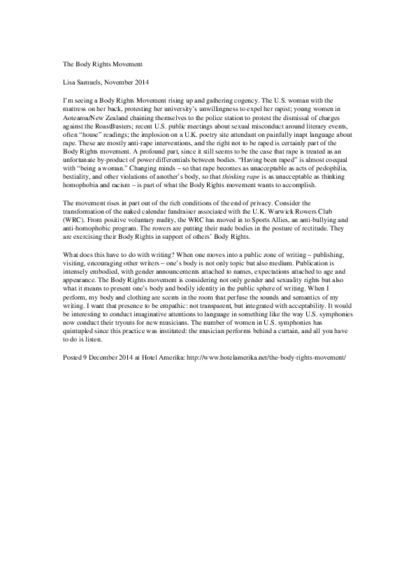 (DOC) The Body Rights Movement